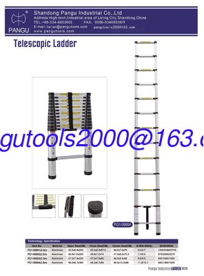 Single Aluminum Teliscopic ladder, 7, 9, 10, 11, 13 step