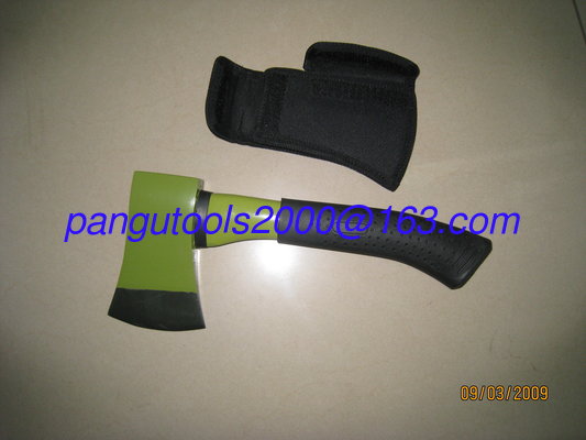 Rubber edge protectors and round stelel wedge for axes, hatchets and splitting mauls