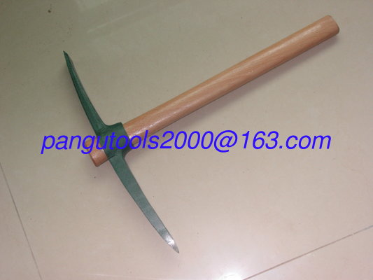 400G, 40cm Garden point pick axe, garden tools with fiberglass handle or wooden handle
