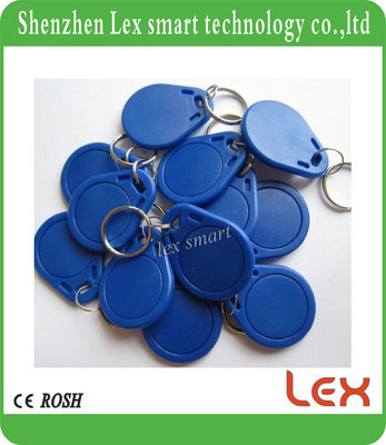 125KHZ ISO11785 RFID Smart ID Key Fobs / Proximity Tag / EM4100 / TK4100 Custom Key Tag use ABS Material