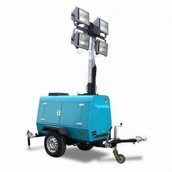 Hydraulic mast telescopic pole metal halide light tower mobile manufacture