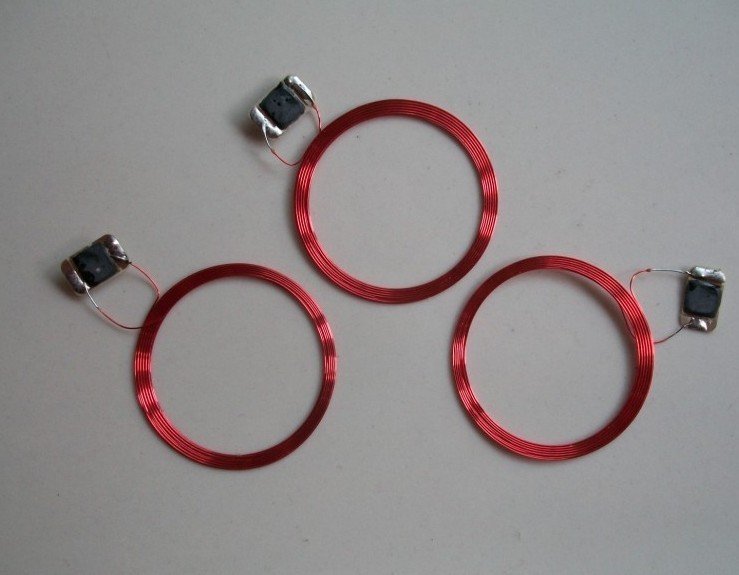 13.56MHz copper wire coil/antenna with M1S50 chip Makeing RFID tag
