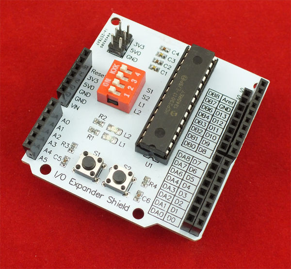 I/O Expander Shield  (  MCP 23017  )  for Arduino / pcDuino