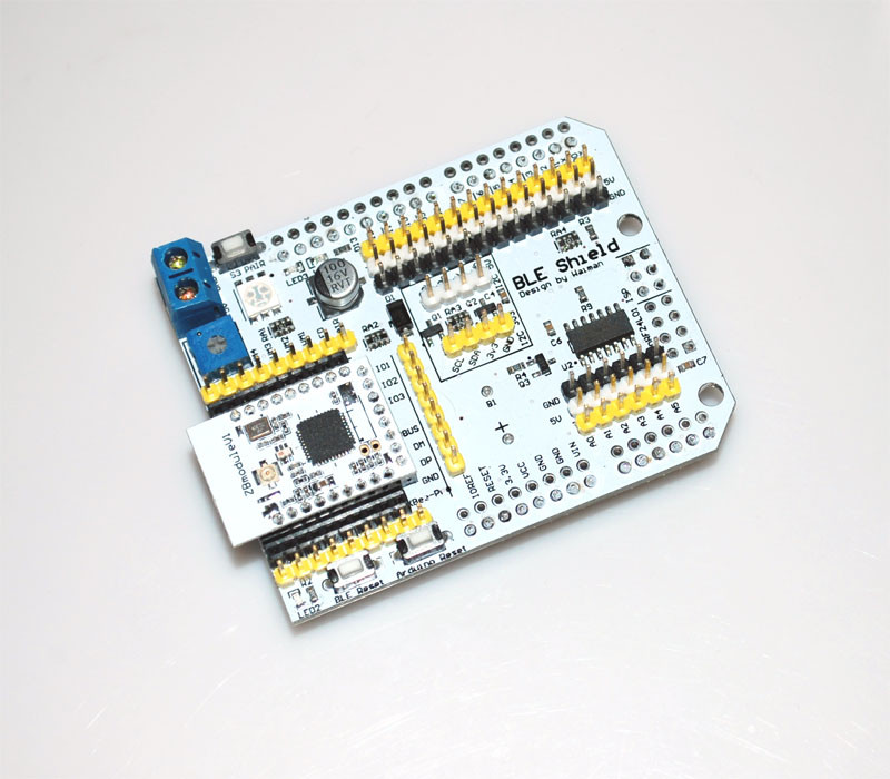 Bluetooth 4.0 BLE Shield for Arduino (supported by iPhone, iPad. Android only support Bluetooth BLE from Android 4.3.)