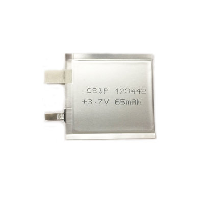 Ultra Thin Lithium Polymer Battery 123442  65mah Rechargeable Li-ion Battery Lipo Battery Pack