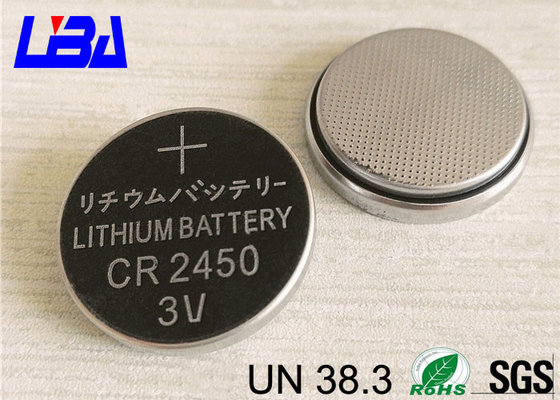 High Drain Durable CR2450 Button Battery 24*5.0mm With Solder Tab