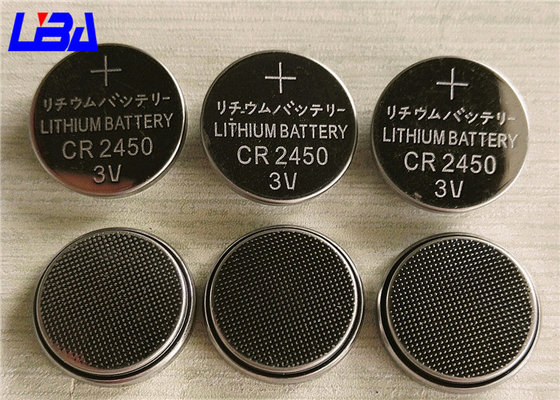 600mAh CR2450 Button Mno2 Lithium Ion Battery Silver Color 6.4g
