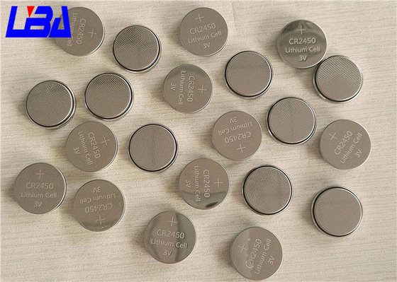 Standard  Cr2450 Lithium Battery , 3V 600maH LiMnO2  Coin Cell Battery