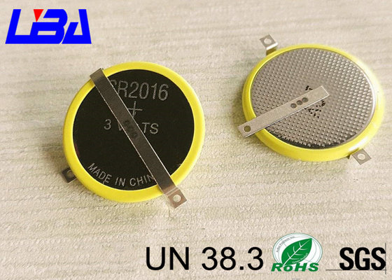 3v Button Cell With Solder Tab Rechargeable , High Drain Lithium Button Batteries
