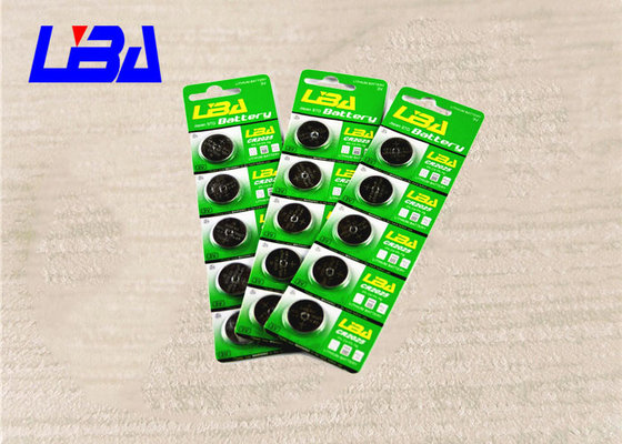 Electronics Button Cell 3 Volt Battery , Lithium Coin Battery In Card Package 190mAh