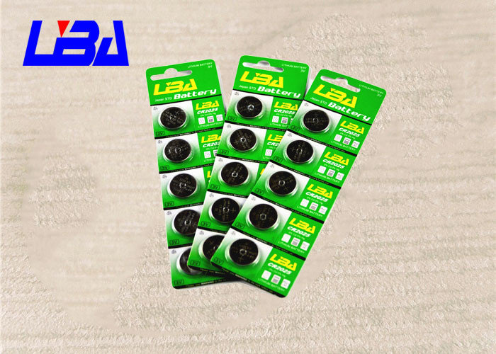Electronics Button Cell 3 Volt Battery , Lithium Coin Battery In Card Package 190mAh