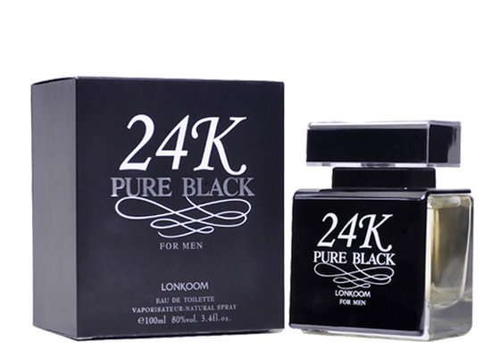 Lonkoom 24k Pure Black Perfume , Woody Fragrance Perfume For Male