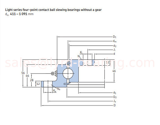 RKS.23 1091 SKF slewing bearings,984x1198x56mm,ball bearing without gear