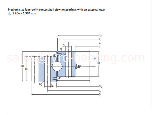RKS.061.25.1644 SKF Slewing bearing with external gear ,1536x1791x68mm