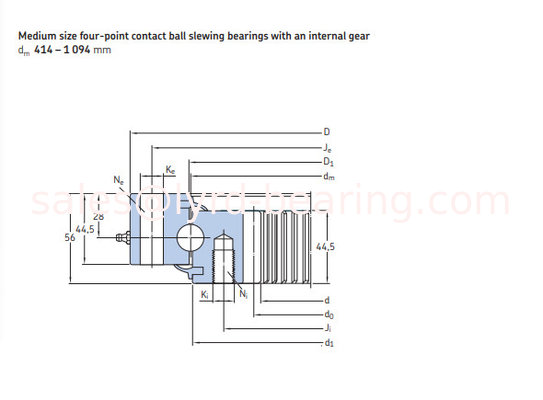 RKS.062.20.0414 Slewing bearing with internal gear ,326.5x486x56 mm,