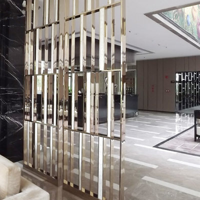 Gold color stainless steel decorative room divider partition screen