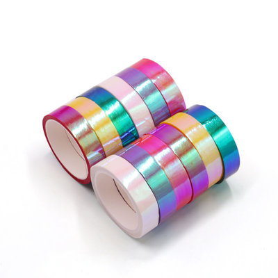Wholesale Waterproof Rainbow Gradient Color Holographic Foil OPP Tape