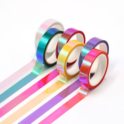 Wholesale Waterproof Rainbow Gradient Color Holographic Foil OPP Tape