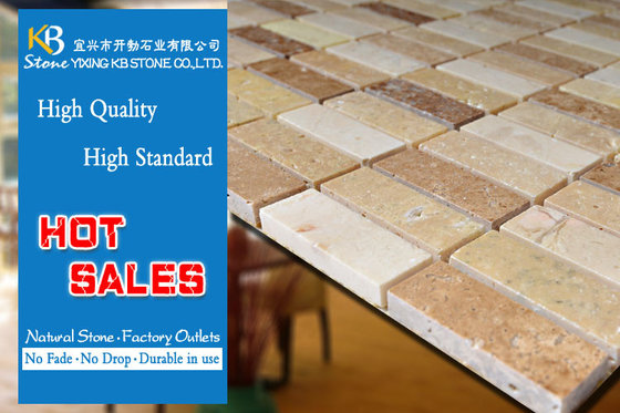 Interior Travertine Mosaic Tiles Natural Stone Marble 12 X 12 Inch
