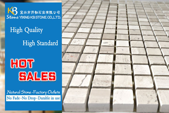 Square Pattern Fiber Mesh Marble Bathroom Tiles For Kitchen Wall