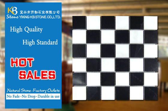 Floor Square Marble Mosaic Tiles 305 X 305mm Polished 10mm Thickness