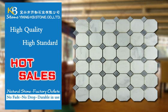 Modern Flooring Carrara White Marble Mosaic Floor Tile Polished Surface