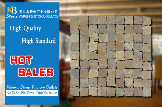 Broken Edge Autumn Yellow Polished Marble Mosaic Tiles Polished