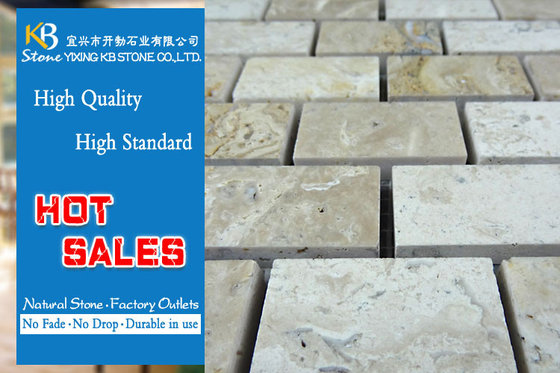 Decorative Polished Long Square Stone Mosaic Tiles Commercial Projects