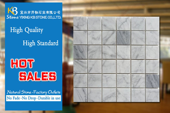 Italian Bianco Carrera Marble Mosaic Tiles Marble Mosaics Tiles Polished