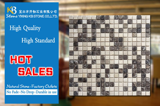 Emperador Dark Travertine Marble Tiles High Temperature Resistance Polished
