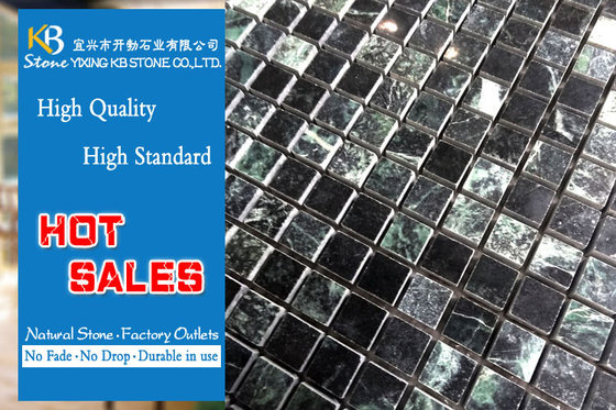 Black Green Square Marble Mosaic Tiles Mosaic Stone Tile 305 X 305mm