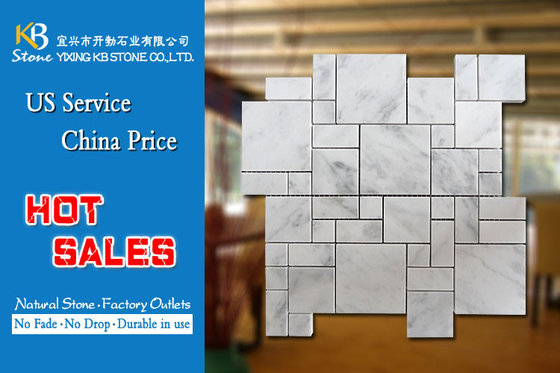 Natural stone marble mosaic tiles polished white onyx carrara square