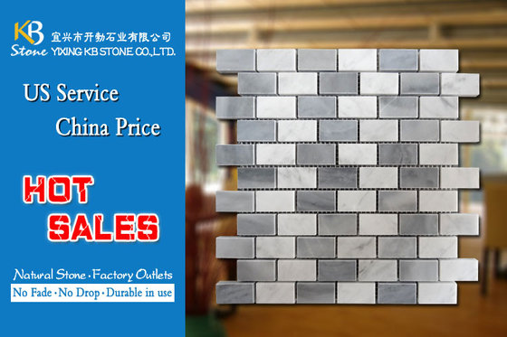 Italian grey carrara white marble mosaic tiles kitchen backsplash wall tiles