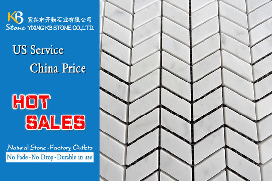 Carrara white natural marble mosaic tiles bathroom decoration