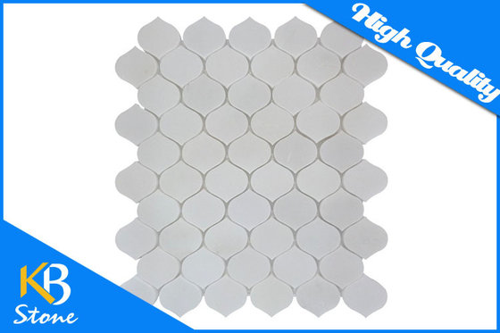 Sample-Peach Size Pattern China White Marble Mosaic Tile Backsplash