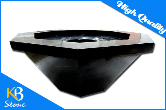 Hexagon Shape Polished Stone Wash Basins / Natural Stone Black Hand Wash Basin