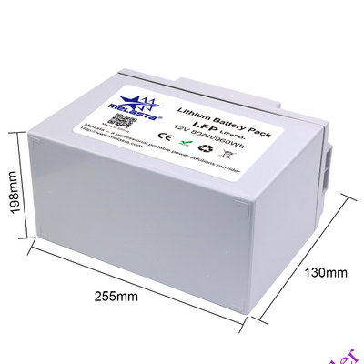 Rechargeable LiFePo4 battery pack 12V 80Ah 960Wh for solar energy