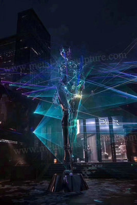 Figure Metal Art Sculpture Mirror Surface Finish Light Effect As Public Modern Artwork