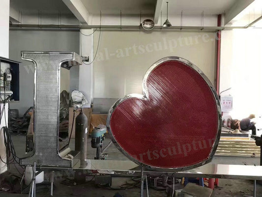 Stainless Steel Letters Outdoor Metal Sculpture Painted Finish As Urban Theater Decoration