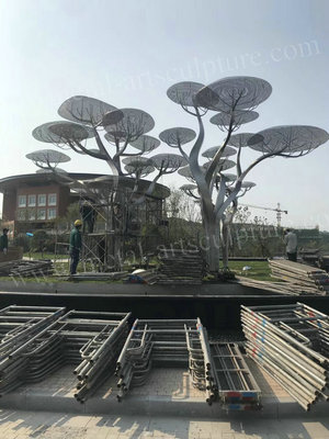 Large Outdoor Stainless Steel Tree Sculpture Modern Art Design As Public Decoration