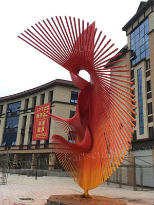 Large Outdoor Metal Sculptures , Iron Garden Sculptures With Size Customized