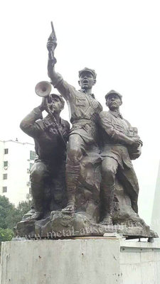 Big Brass Statue Soldier Sculptures Metal Yard Art Sculpture Residence Decoration