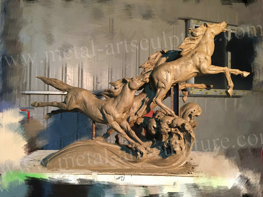 1m Length Cast Bronze Sculpture / Famous Bronze Horse Sculpture For Art Gallery