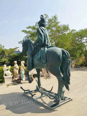 Large Bronze Horseman Statue / Outdoor Greek Bronze Sculpture Garden Ornament