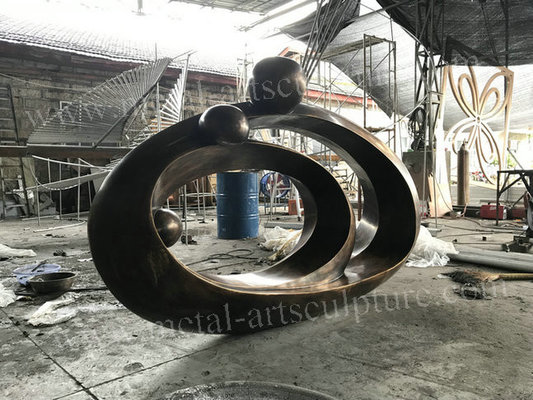 Handmade Brass Lawn Ornaments , Bronze Garden Sculpture For Residence Decoration