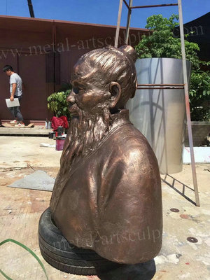 Huge Clay Statue Copper Bust Sculpture Garden Figurines Statue Museum Decoration
