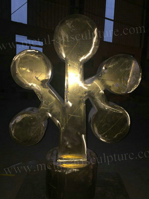 Snowflake Shaped Stainless Steel Metal Sculpture Life Size For Shopping Mall Decoration