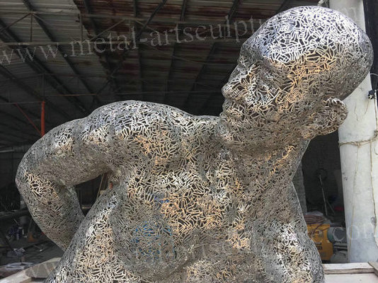 Hollow Out Metal Human Sculpture As Arrow Design Garden Art Decor Sculpture