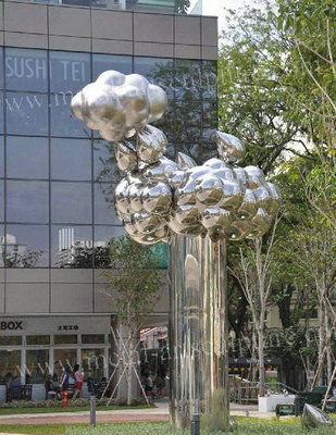 Square Stainless Steel Sculpture Tubing Cloud Shape Abstract Outdoor Sculpture