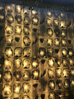 Lotus Leaf Interior Stainless Steel Wall Sculpture Color / Size Customized